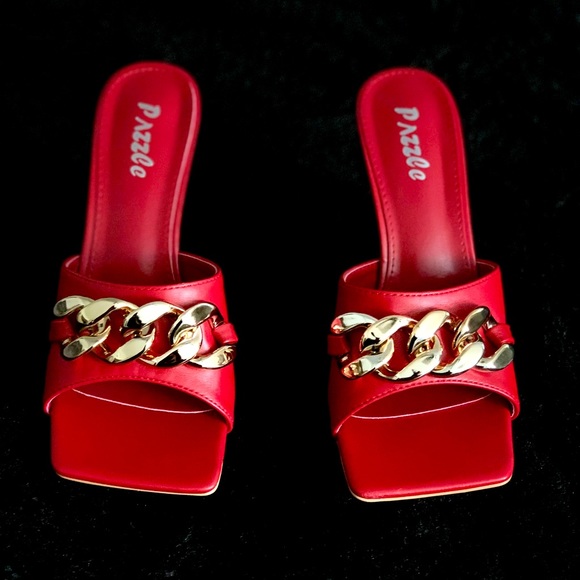 Shoes | Pazzle Red Sandal Heels Barely Worn | Poshmark